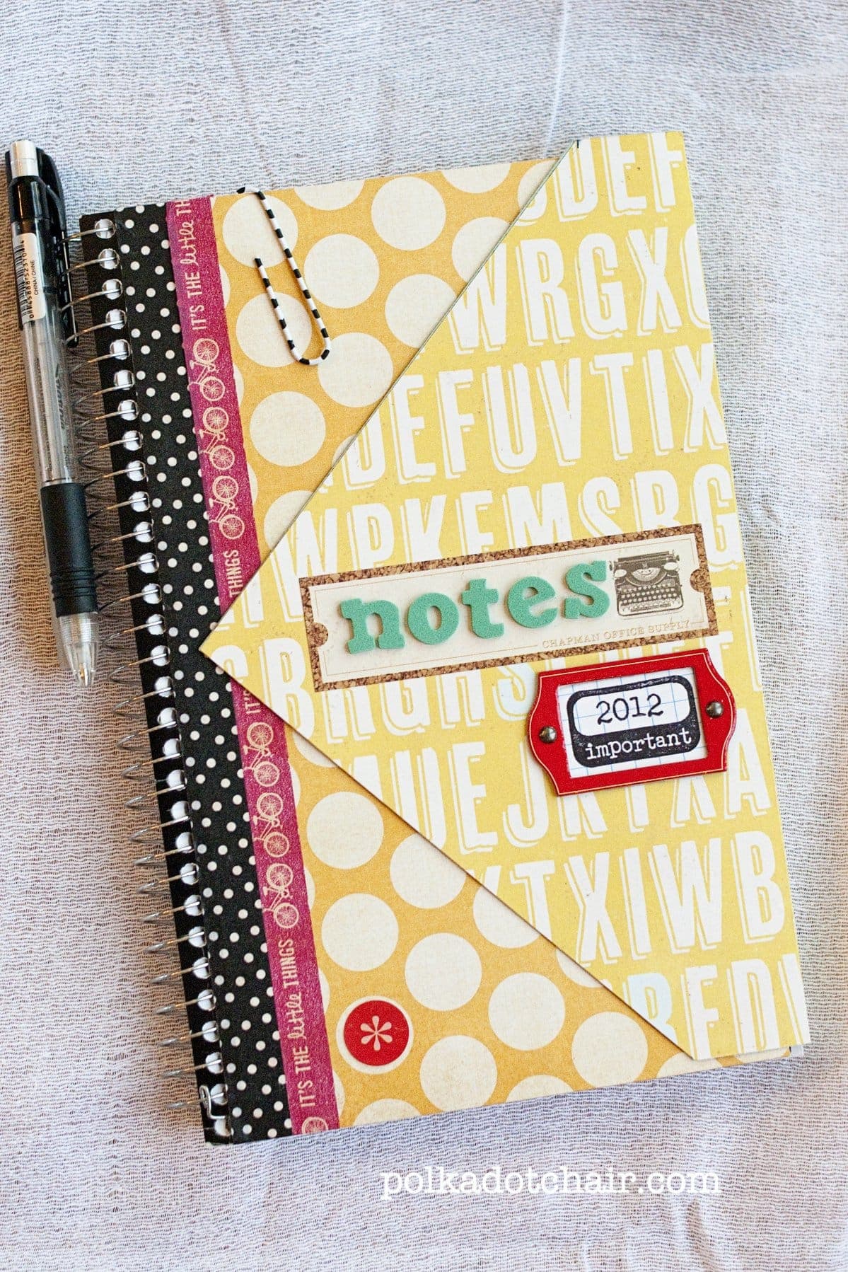 Simple Spiral Notebook Redo The Polkadot Chair