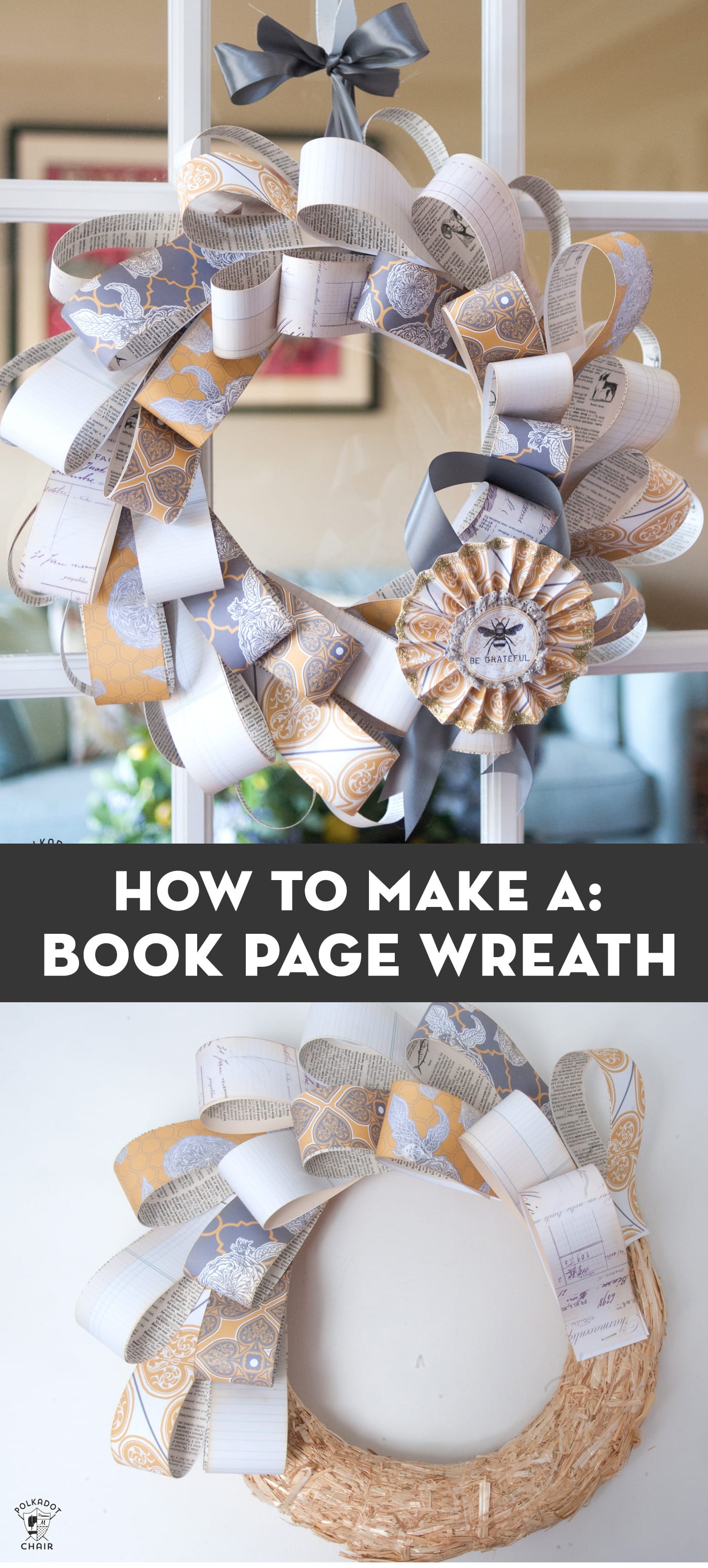 How to Make a Book Page Wreath Perfect for Fall | Polka Dot Chair