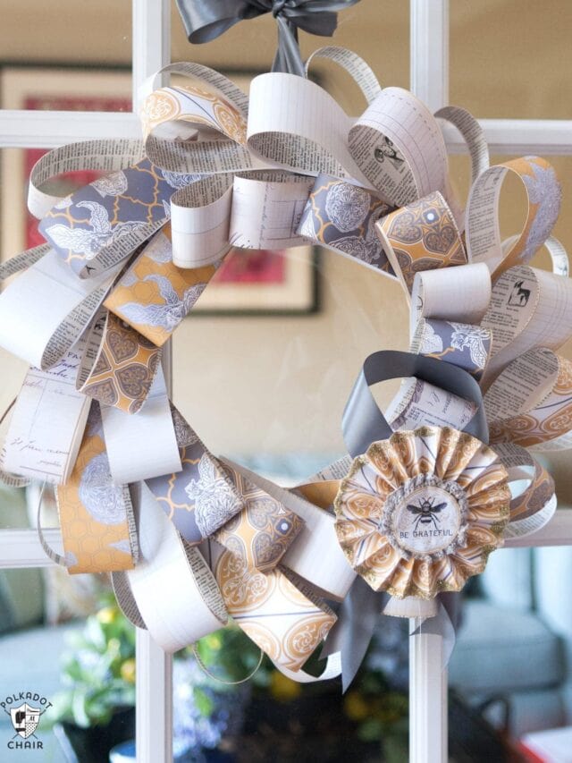 How to Make Book Page Wreath that’s Perfect for Fall Story - The Polka ...