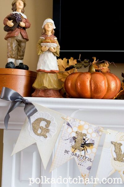 DIY Give Thanks Thanksgiving Banner | Polka Dot Chair