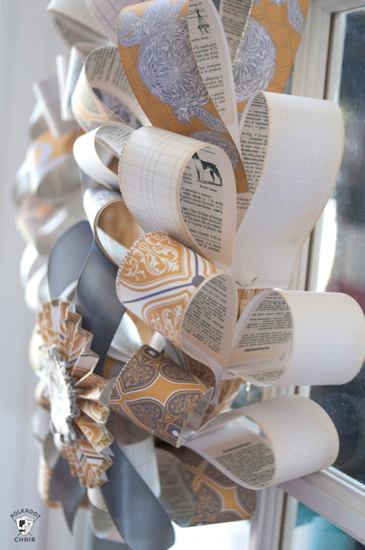 How to Make a Book Page Wreath Perfect for Fall | Polka Dot Chair