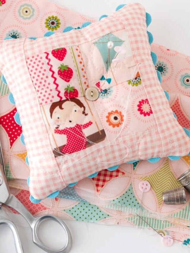 Charming Patchwork Pincushion Tutorial Story - The Polka Dot Chair