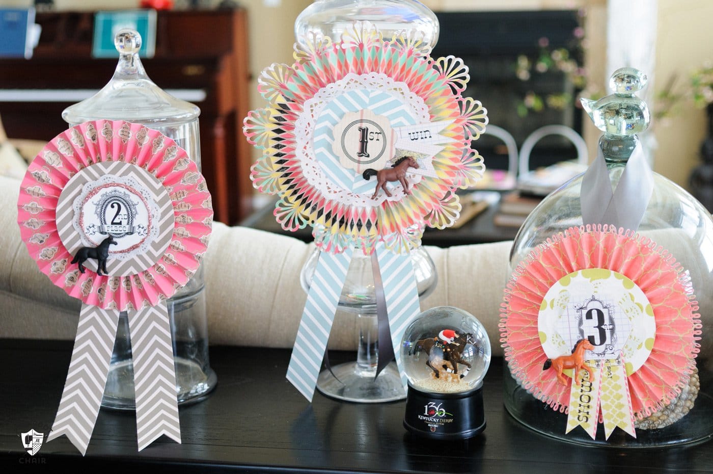 Win, Place & Show Paper Rosettes; a Derby Craft Idea | Polka Dot Chair