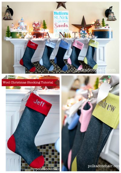 Free Wool Felt Christmas Stocking Pattern | The Polka Dot Chair