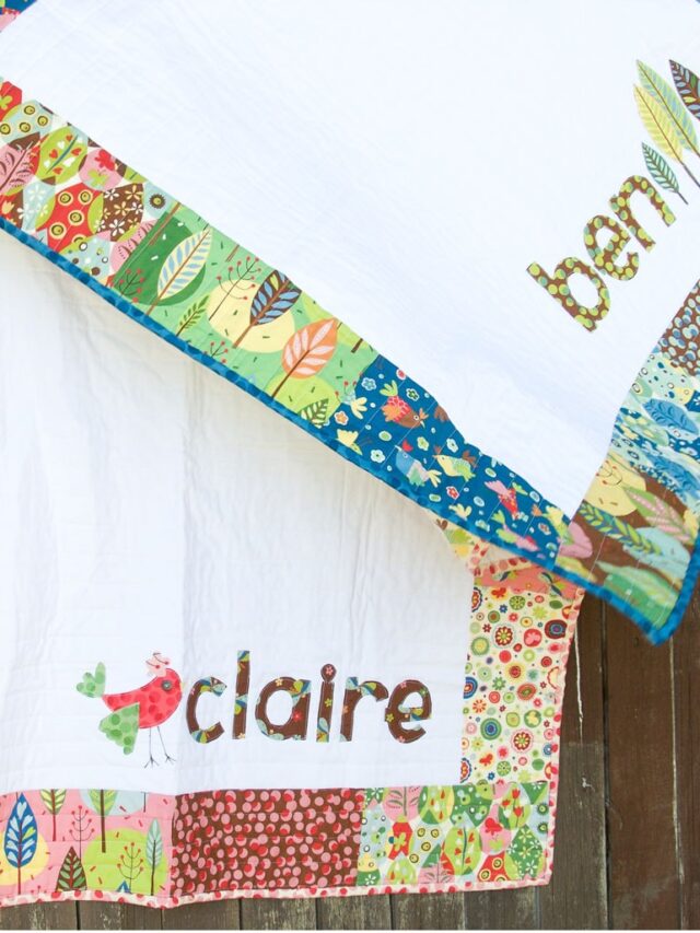 Free Quilt Tutorial: His & Hers Personalized Baby Quilts Story - The ...