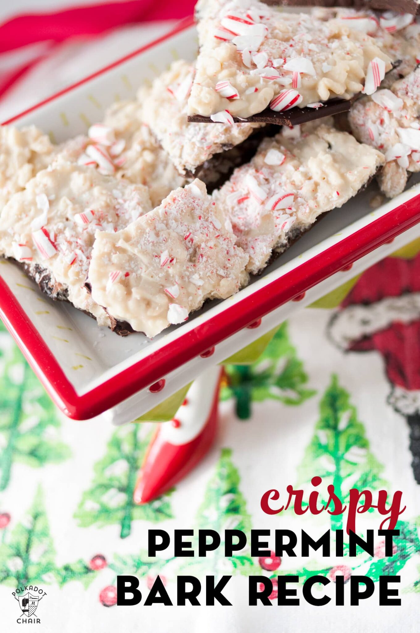 Crispy White Chocolate Peppermint Bark Recipe | Polka Dot Chair