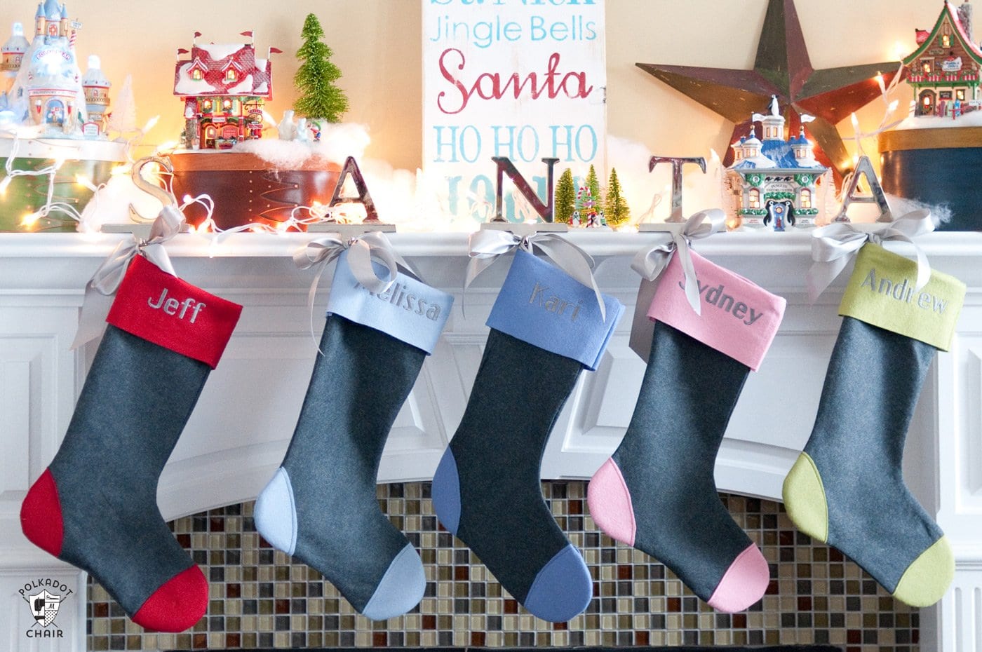 Free Wool Felt Christmas Stocking Pattern | The Polka Dot Chair
