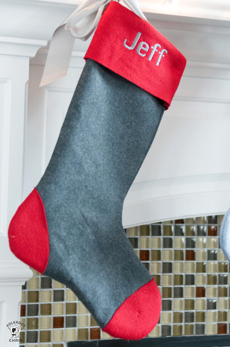Free Wool Felt Christmas Stocking Pattern | The Polka Dot Chair
