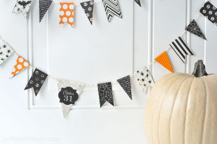 Easy DIY Mini Halloween Banner Tutorial - The Polka Dot Chair