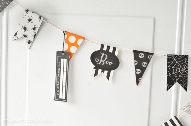 Easy DIY Mini Halloween Banner Tutorial - The Polka Dot Chair