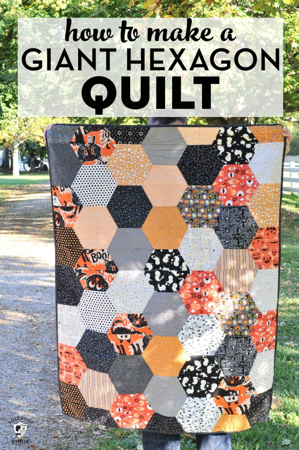 Large Hexagon Quilt Pattern and Tutorial | Polka Dot Chair