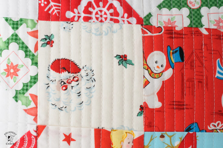 Patchwork Quilted Christmas Pillow Tutorial | Polka Dot Chair