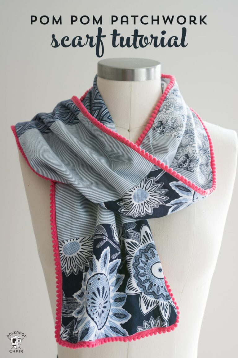 Patchwork Scarf Tutorial on the Polka Dot Chair Blog