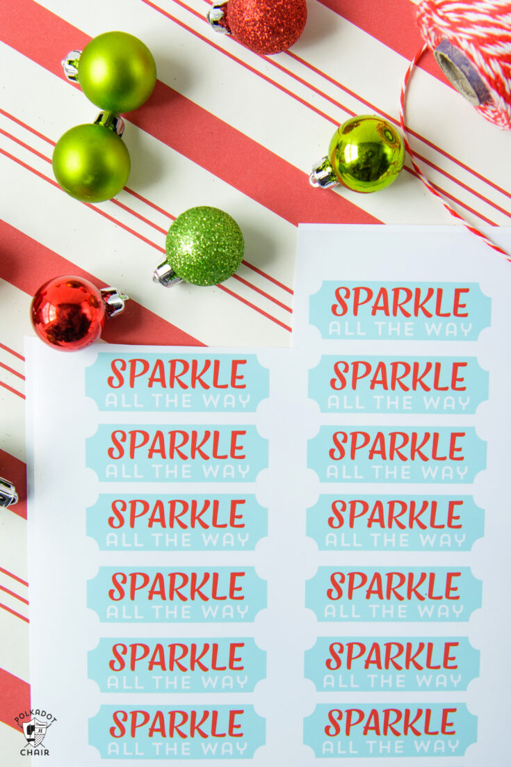 Sparkle All the Way, Nail Polish Gifts & Printable Tags | Polka Dot Chair