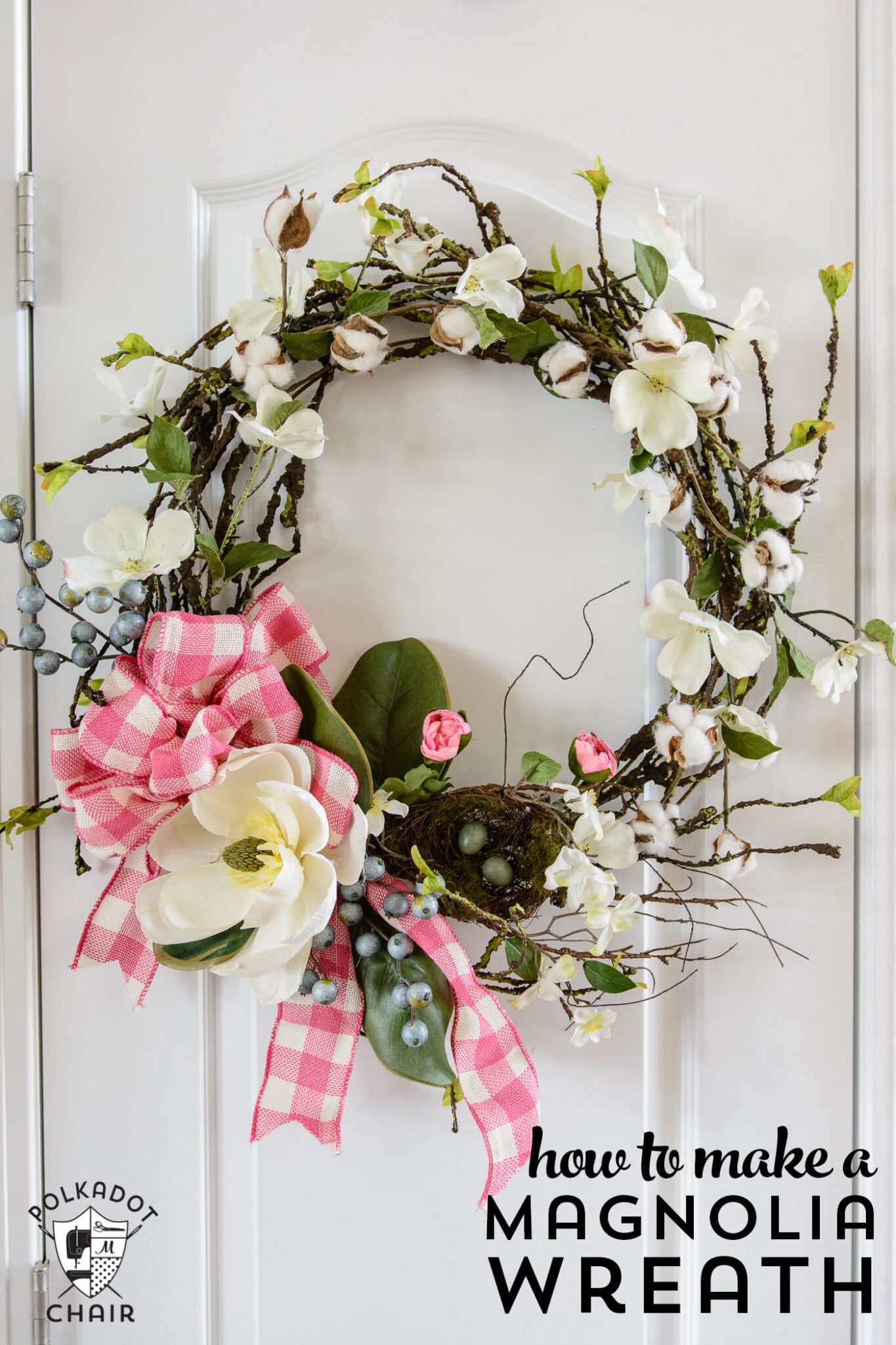 How to Make a Spring Magnolia Wreath | Polka Dot Chair