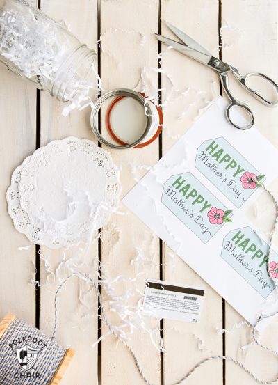 Mother's Day Mason Jar Gift Ideas & Free printable tags | Polka Dot Chair