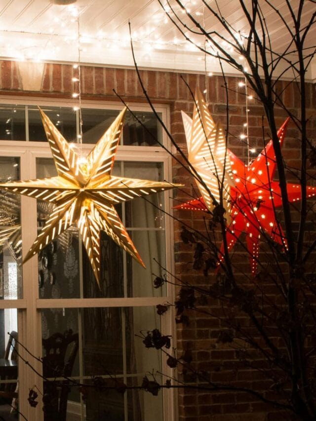 Hanging Star Luminaries; a Christmas Porch Decorating Idea Story - The ...