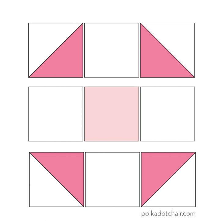 Free Pattern for a 6 and 12 inch Shoo Fly Quilt Block | Polka Dot Chair