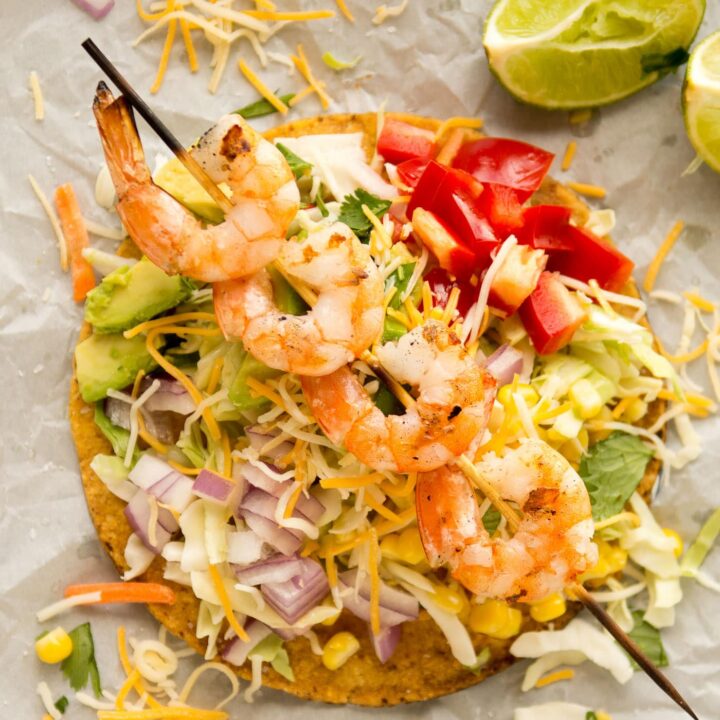 Grilled Shrimp Tostadas Recipe - The Polka Dot Chair