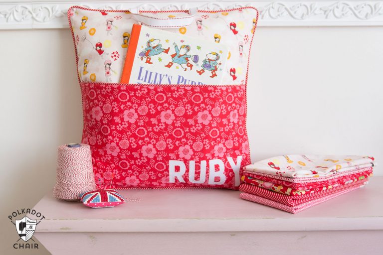 How to Sew a Reading Pocket Pillow - The Polka Dot Chair