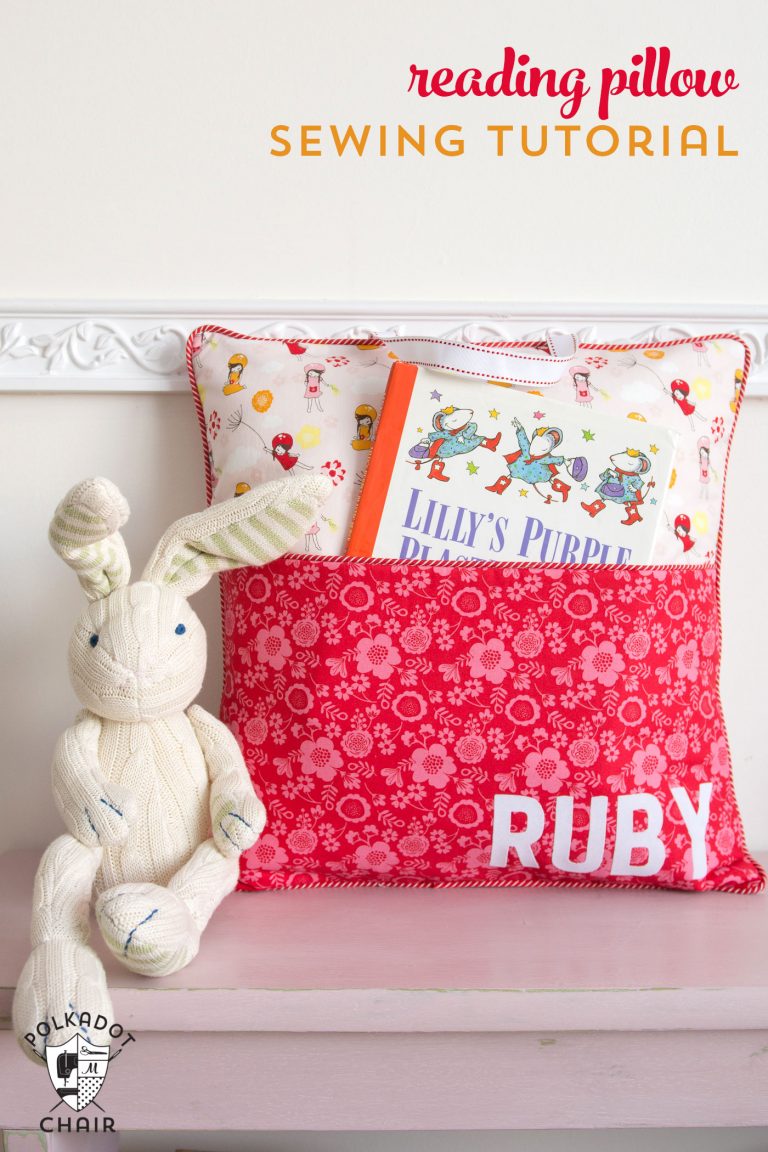 How to Sew a Reading Pocket Pillow - The Polka Dot Chair