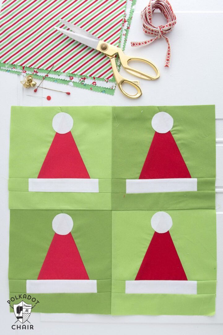 Santa Hat Quilt Blocks Pattern - The Polka Dot Chair