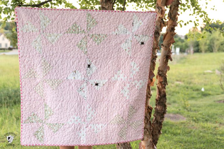 Free Turnstile Block Baby Quilt Pattern | Polka Dot Chair