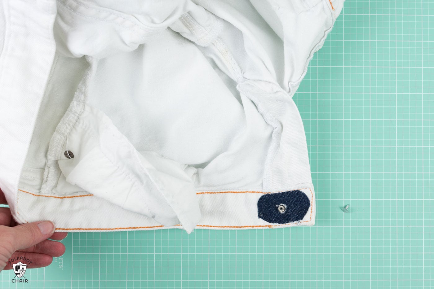 How to Fix a Broken Jeans Button - The Polka Dot Chair