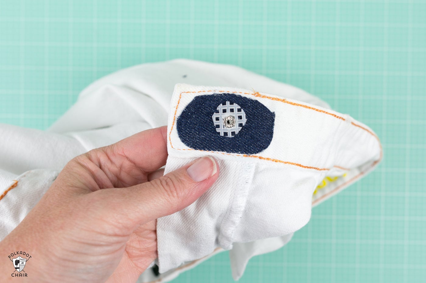 How to Fix a Broken Jeans Button - The Polka Dot Chair