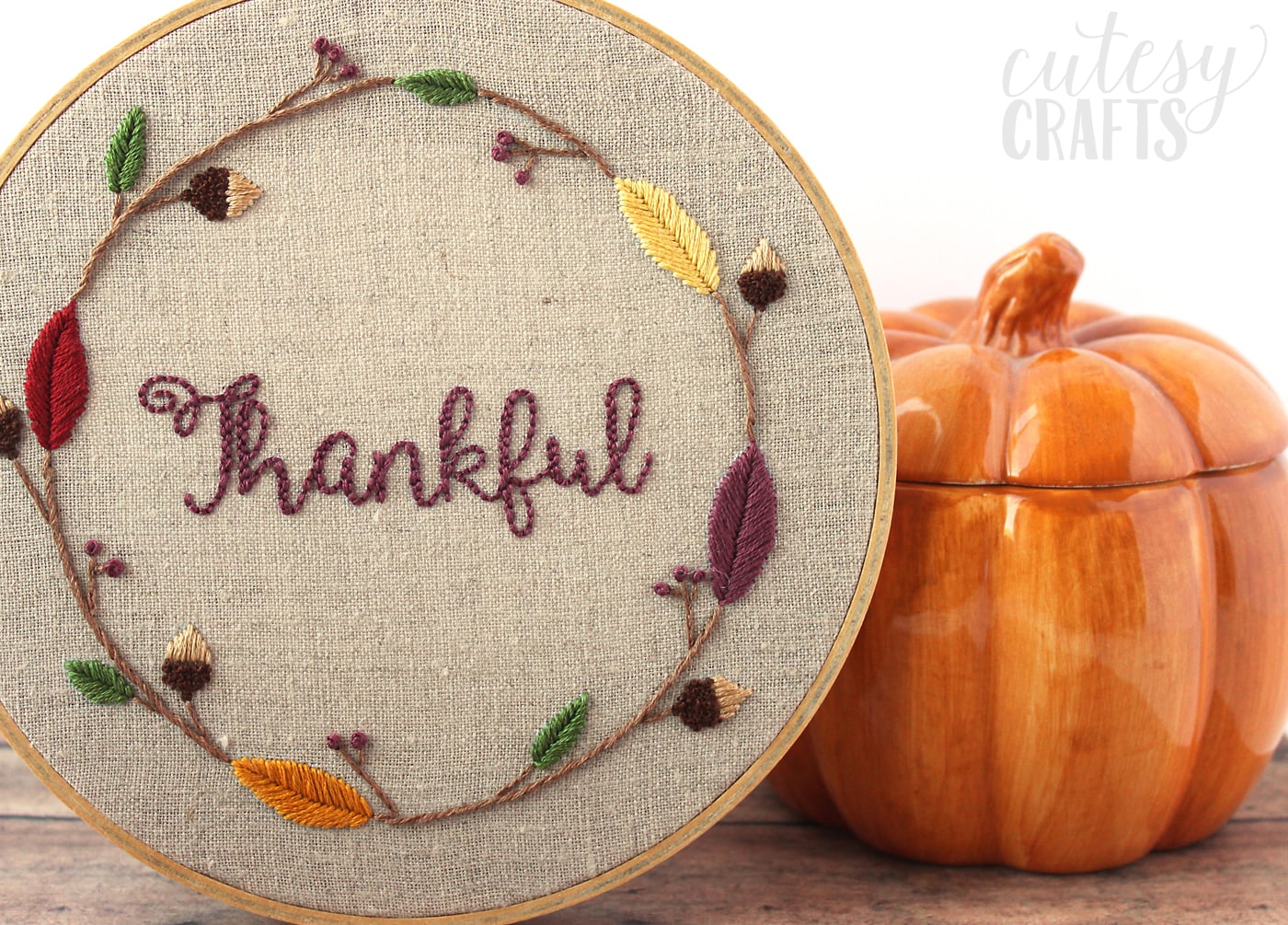 Thanksgiving Hand Embroidery Pattern | Polka Dot Chair