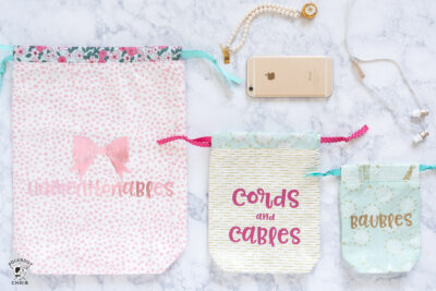 Lined Drawstring Bag Sewing Pattern & Free SVG Files | Polka Dot Chair