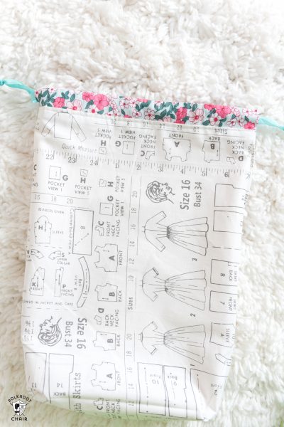 Lined Drawstring Bag Sewing Pattern & Free SVG Files | Polka Dot Chair