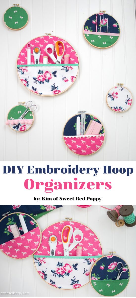 DIY Embroidery Hoop Hanging Wall Organizers