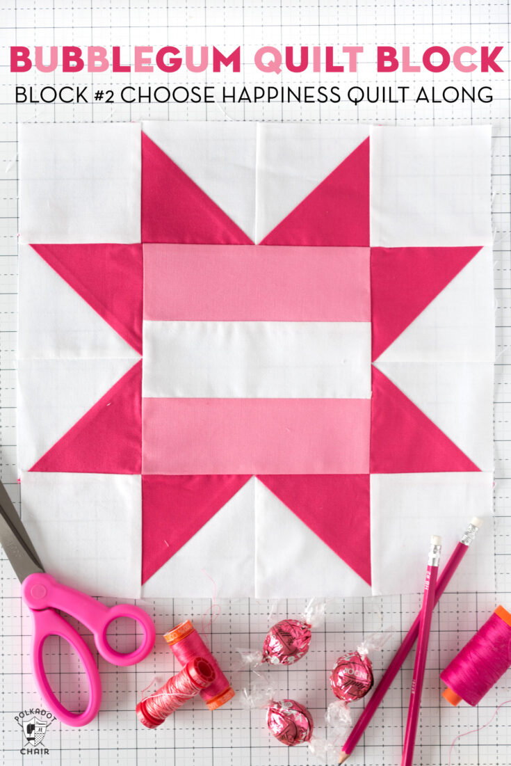 Bubblegum Quilt Block; Block 2 of Quilt Along - The Polka Dot Chair