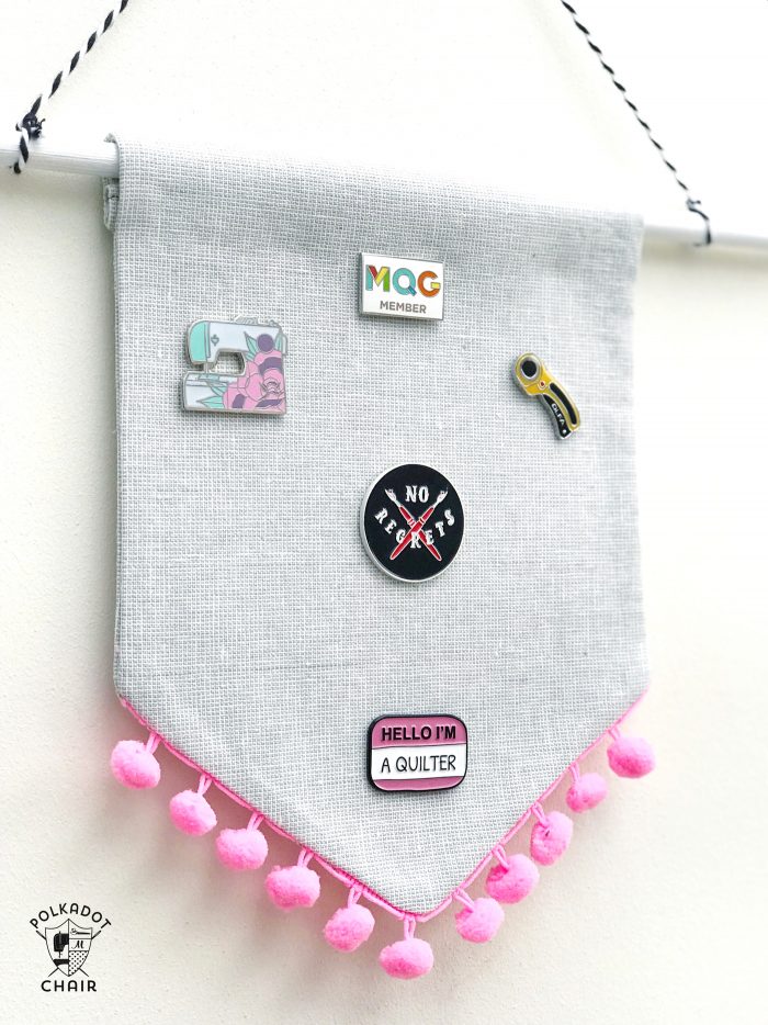 DIY Enamel Pin Banner Sewing Tutorial - The Polka Dot Chair
