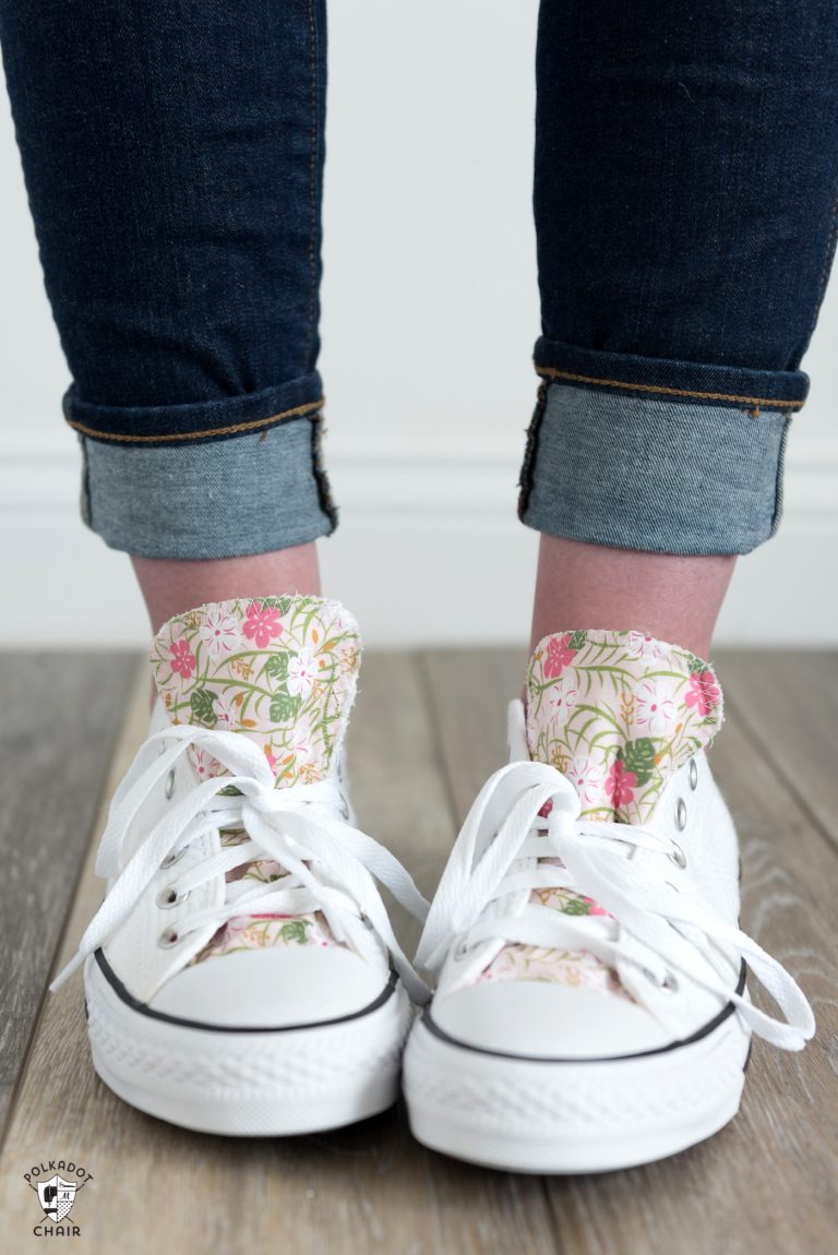 How to Customize Converse with Fabric - the Polka Dot Chair