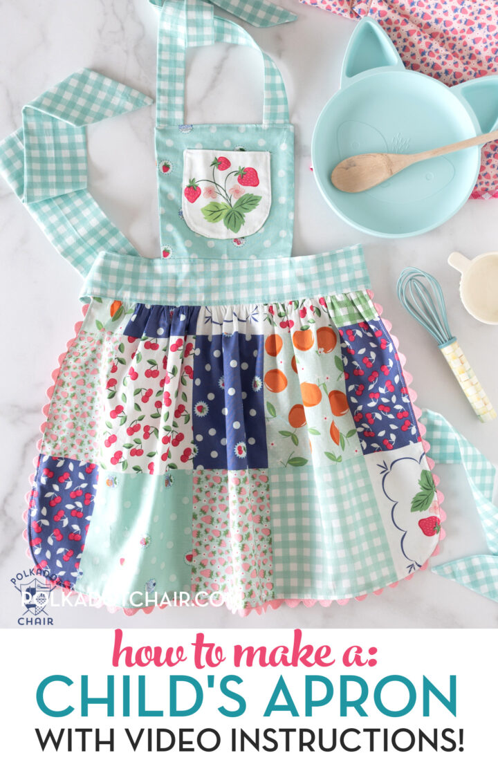 How to Sew Kids Aprons, a free Child's Apron Pattern | Polka Dot Chair