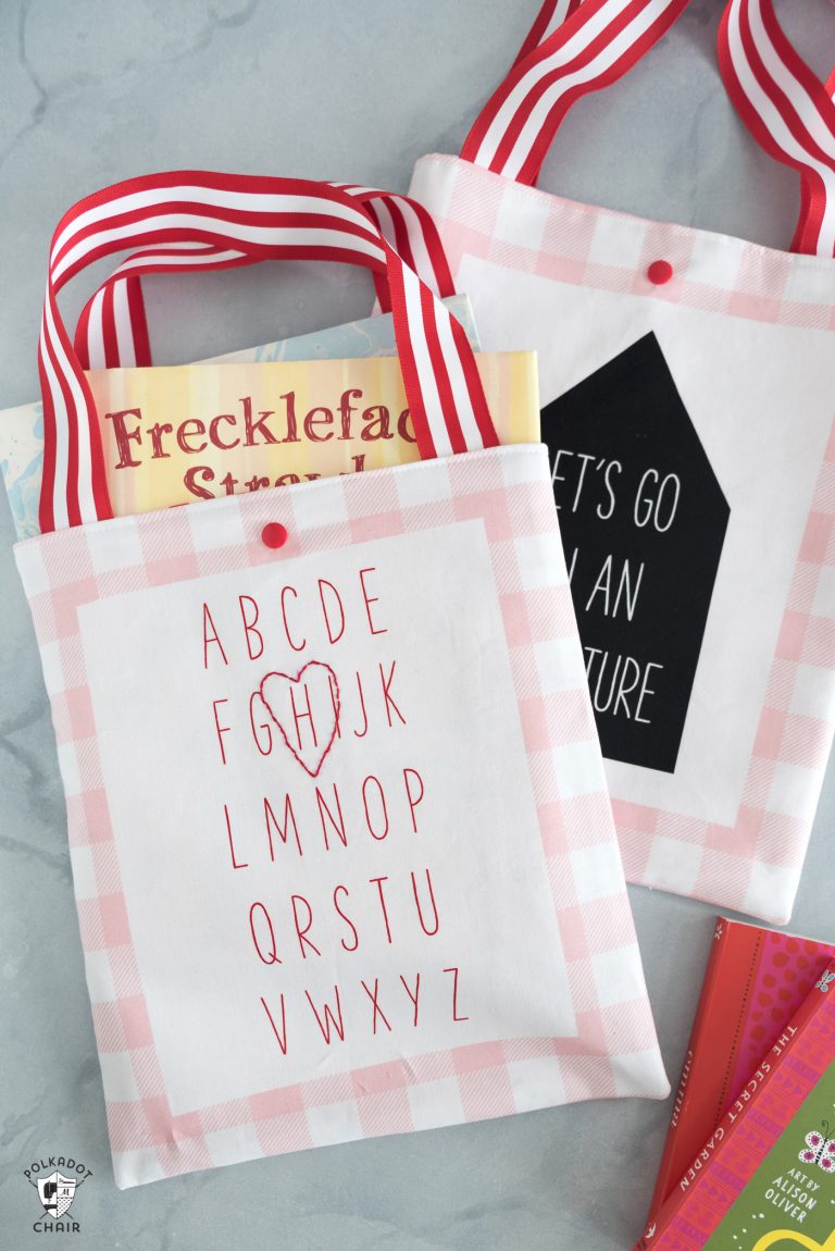 Cute & Simple Kids Library Bag Sewing Pattern - The Polka Dot Chair