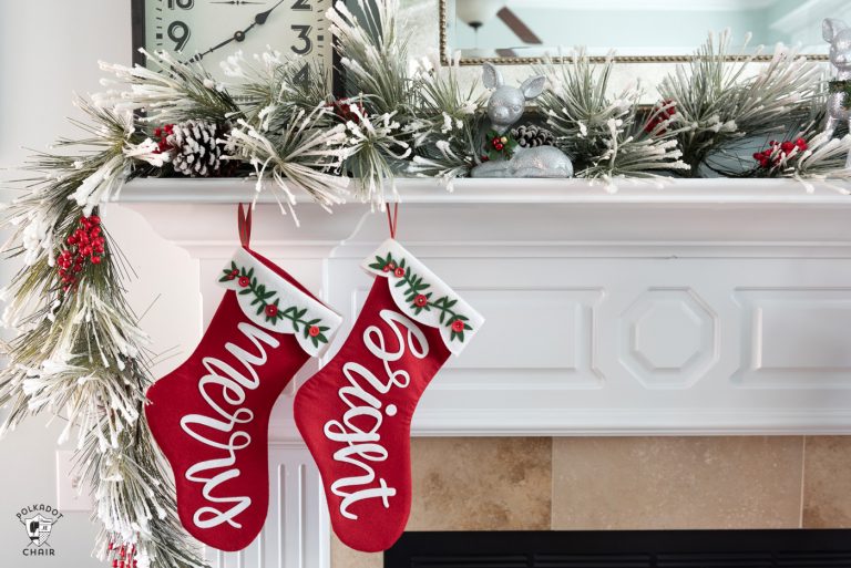 Merry & Bright Christmas Stocking Pattern, a Cricut Maker Project