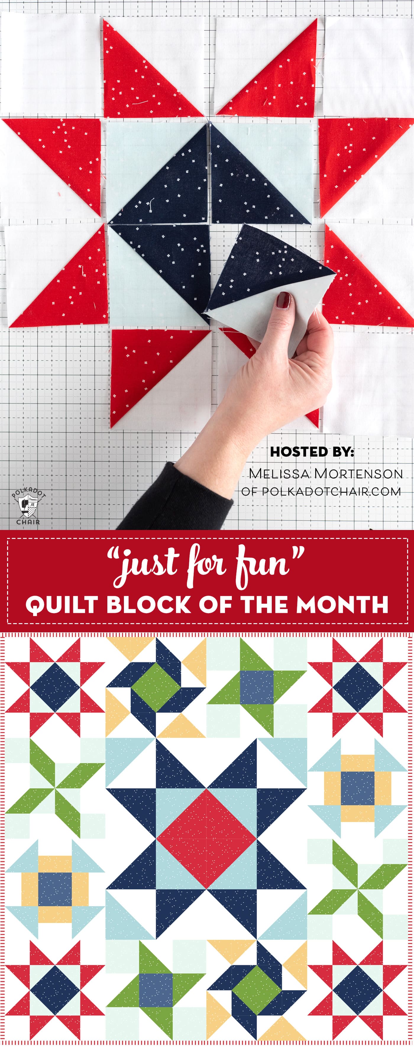 Announcing the Just for Fun Quilt Block of the Month - The Polka Dot Chair