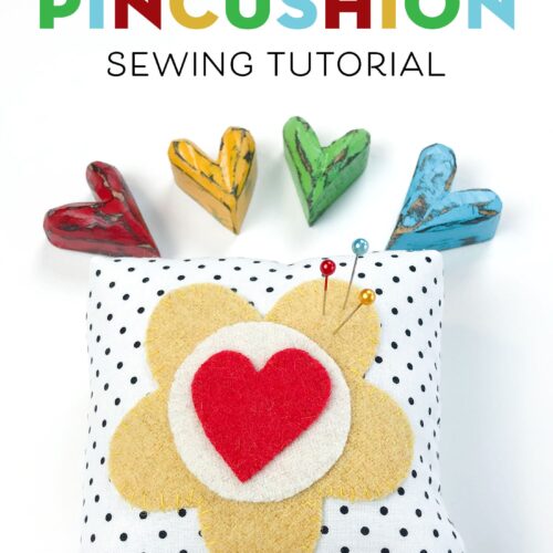 How to Make a Pincushion with Wool Applique - The Polka Dot Chair