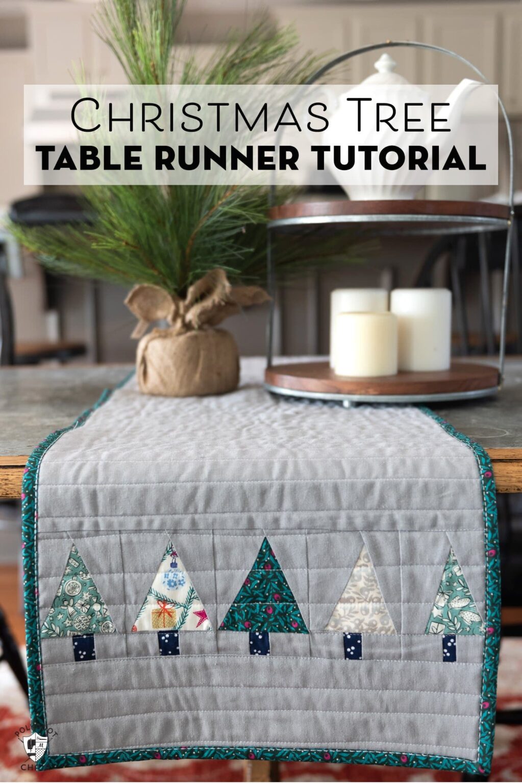Quilted Linen Christmas Table Runner Tutorial - The Polka Dot Chair