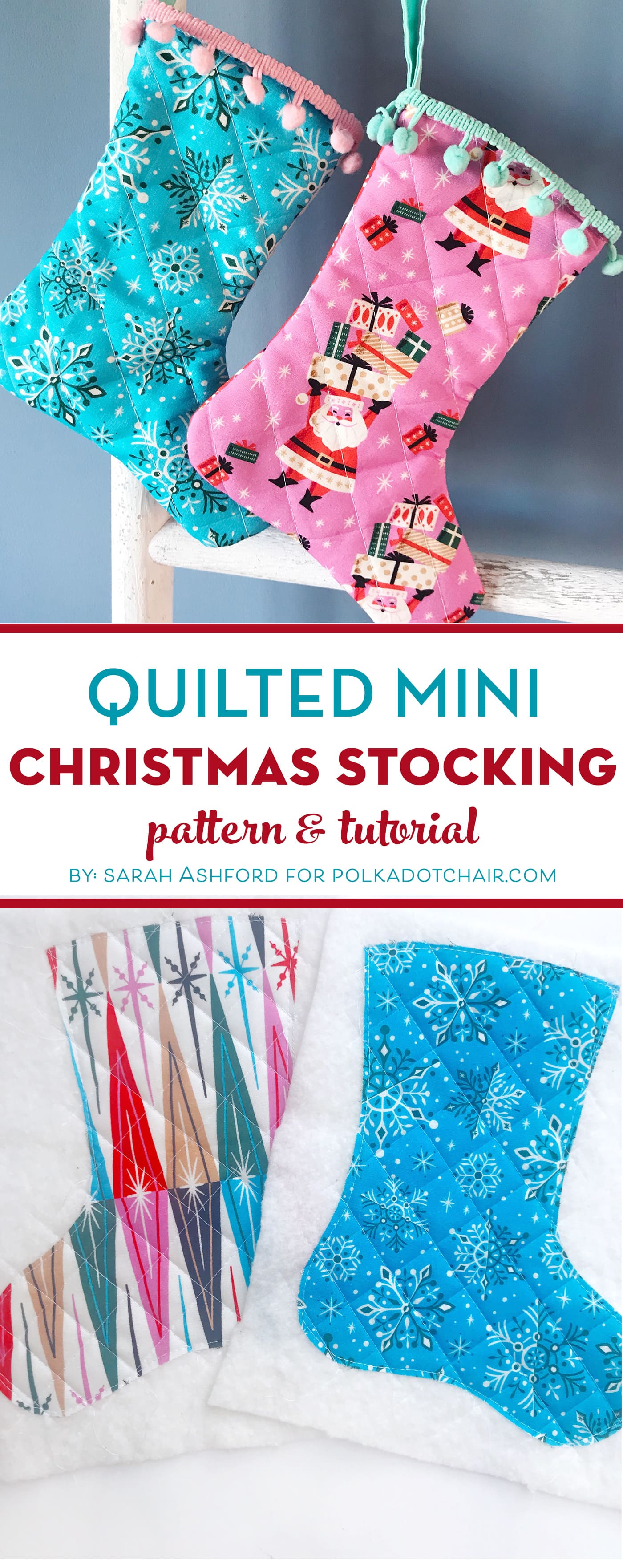 Quilted Christmas Stockings; A Free Pattern | The Polka Dot Chair