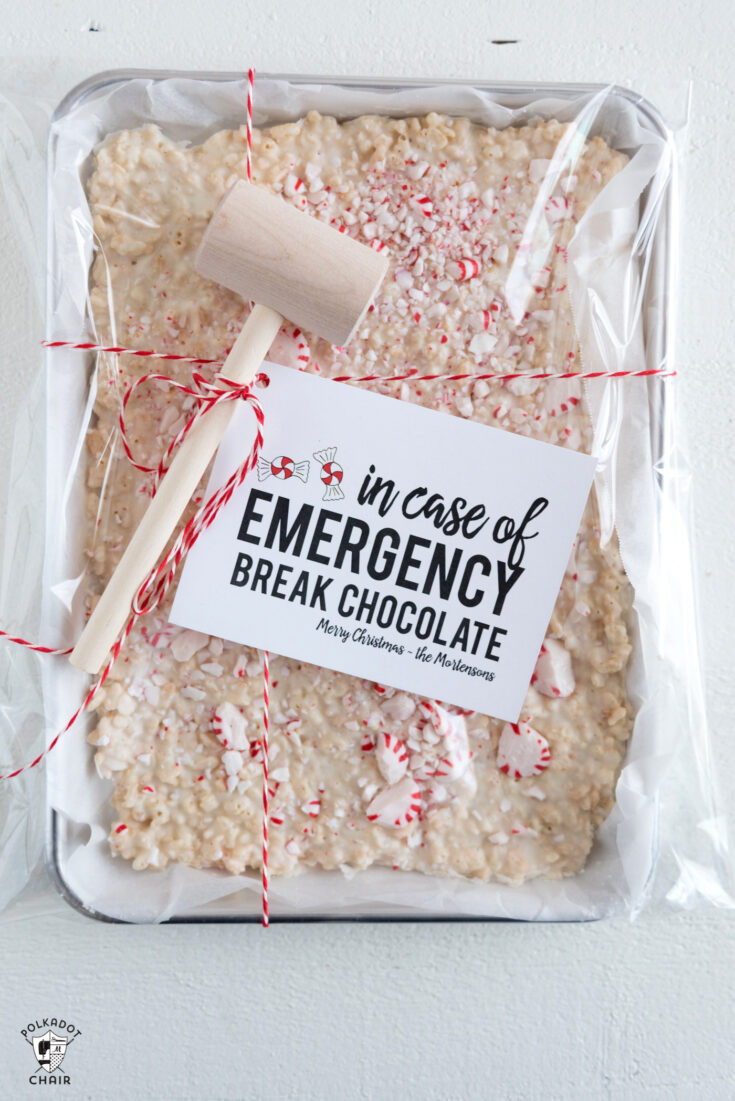 Peppermint Bark Christmas Gift & Free Printable Tag | Polka Dot Chair