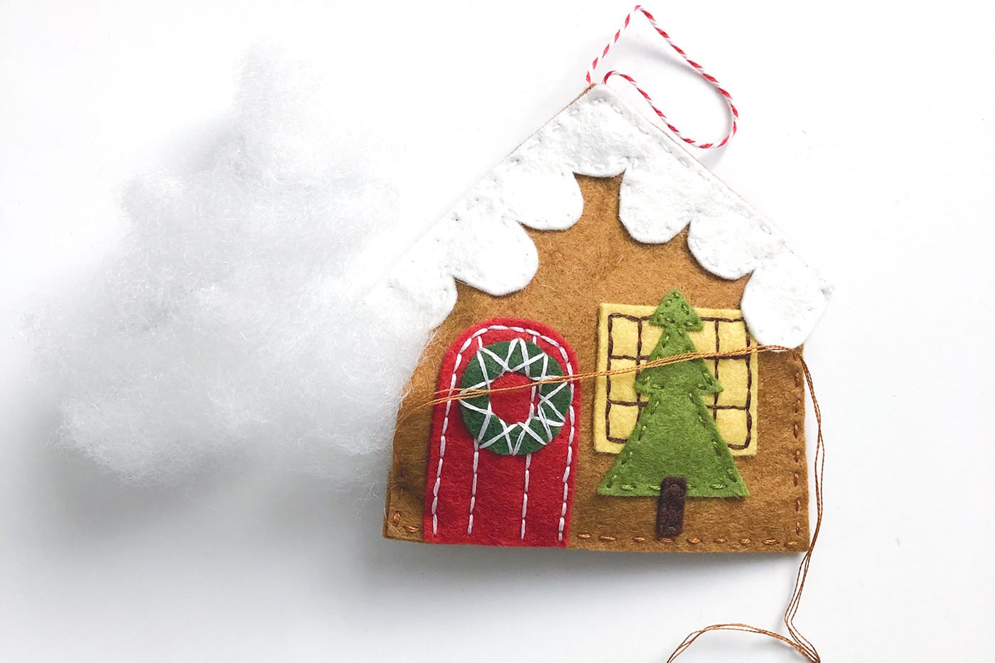 Gingerbread House Felt Christmas Ornament Pattern | Polka Dot Chair