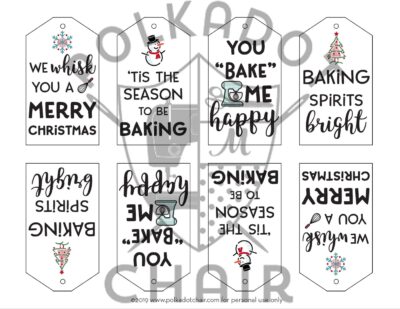 Free Printable Christmas Baking Gift Tags - The Polka Dot Chair