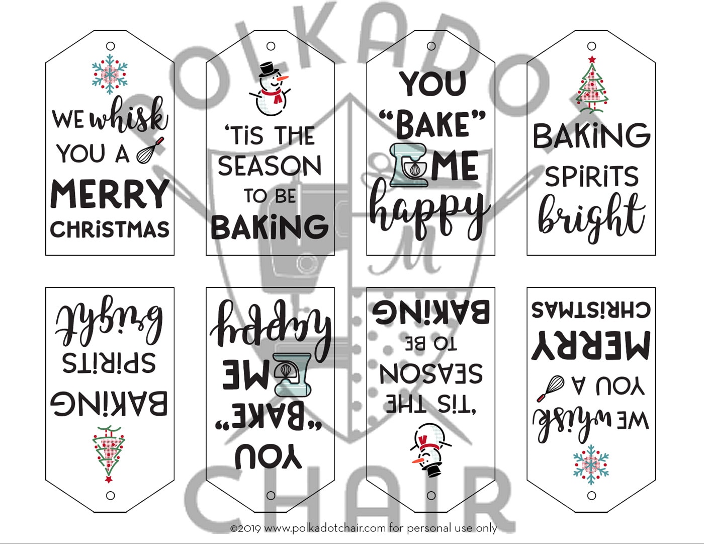 Free Printable Christmas Baking Gift Tags - The Polka Dot Chair
