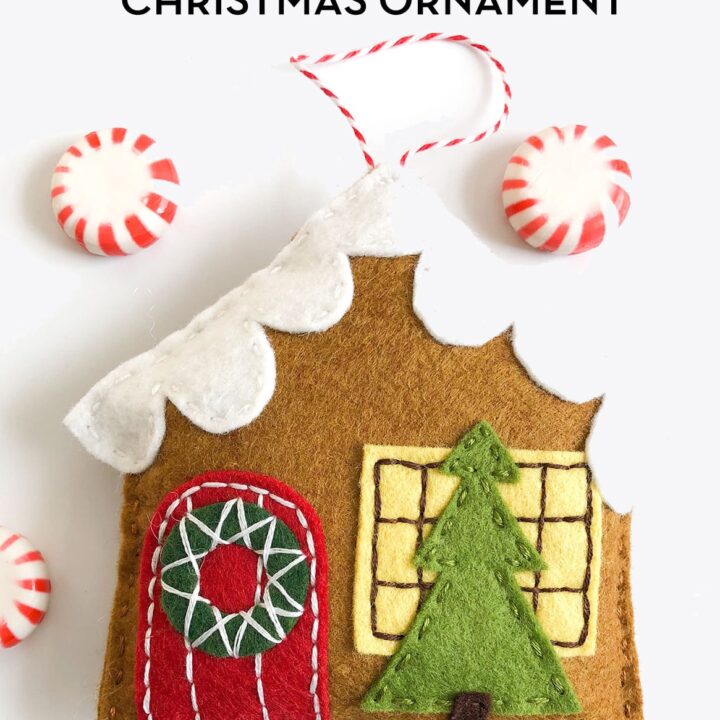 Gingerbread House Felt Christmas Ornament Pattern | Polka Dot Chair