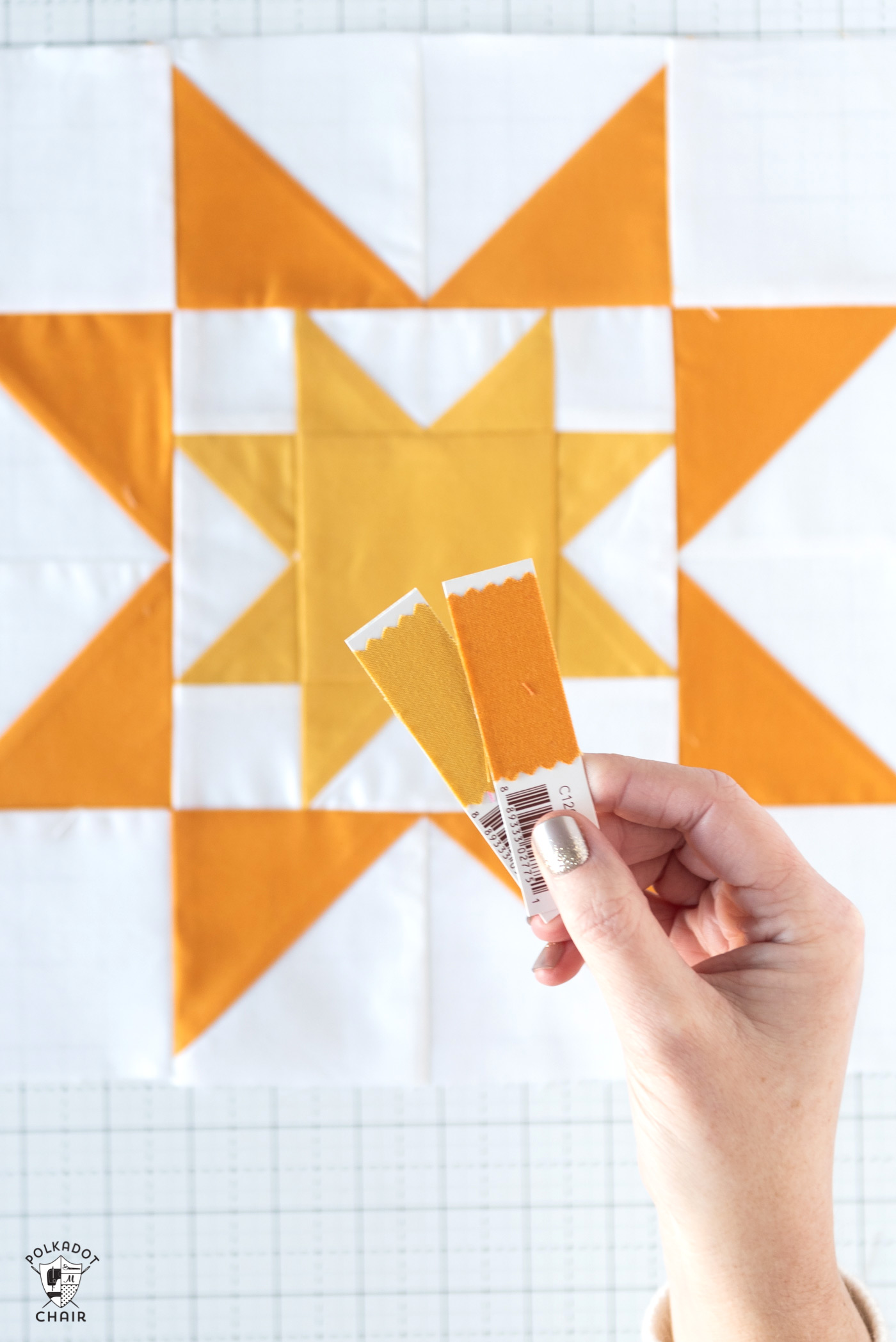 Sunshine Quilt Block; Choose Happiness Quilt Pattern | Polka Dot Chair