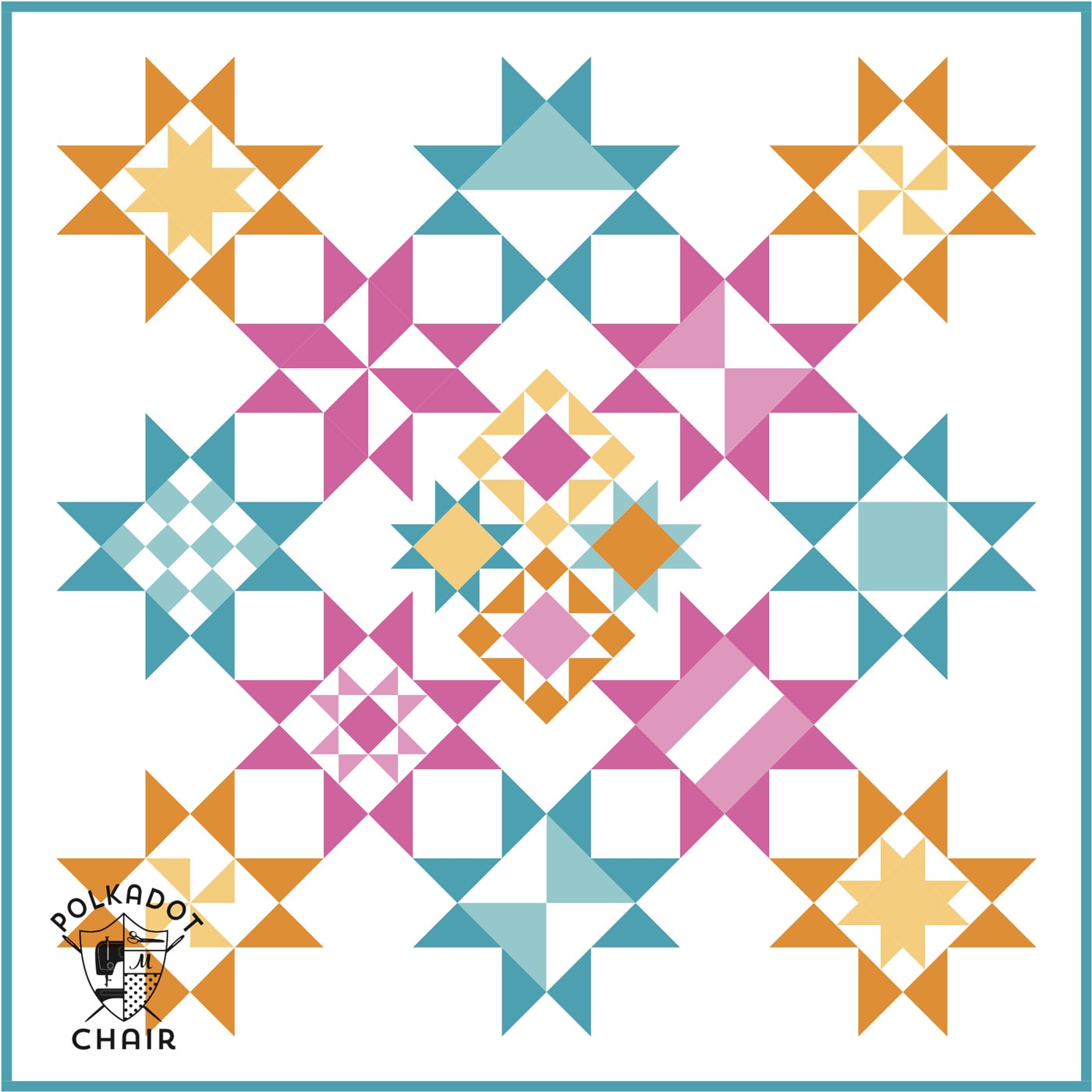 Sunshine Quilt Block; Choose Happiness Quilt Pattern | Polka Dot Chair